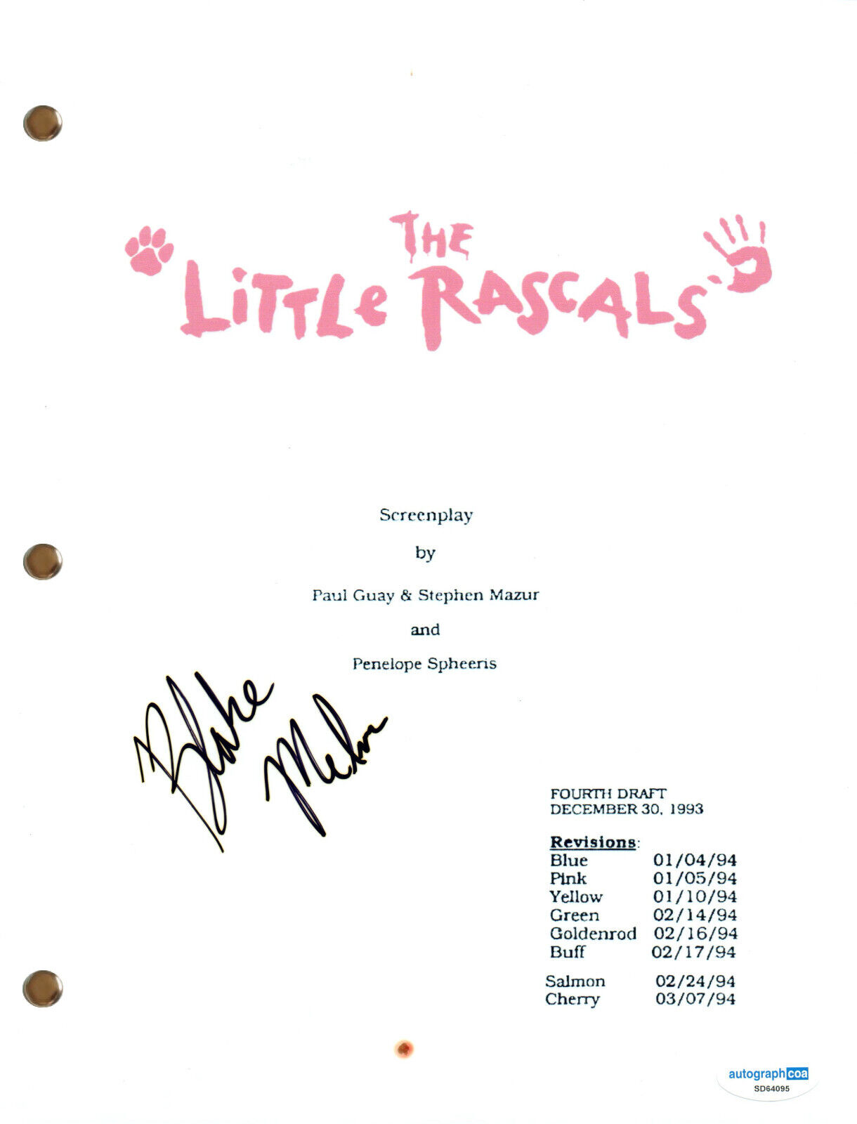 Blake McIver Ewing “The Little Rascals” Signed Autograph Full Movie ...