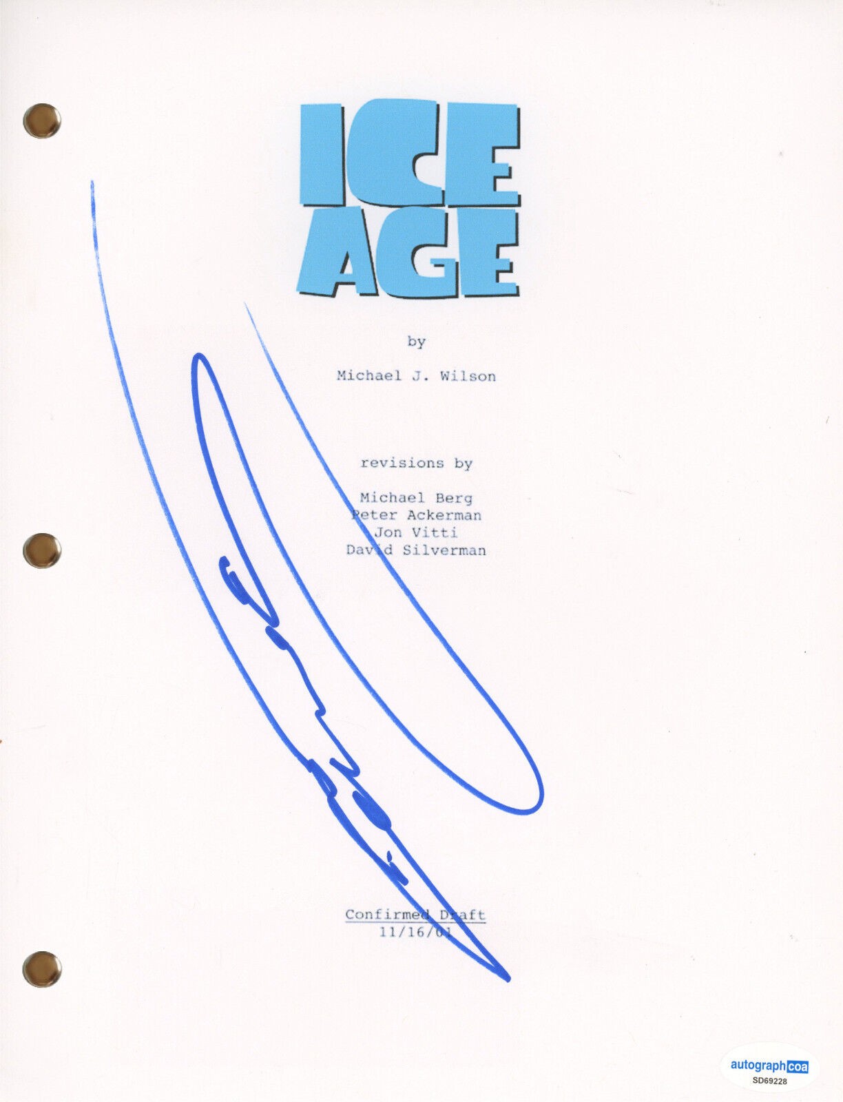 Cedric The Entertainer “Ice Age” Signed Autograph Movie Script ...