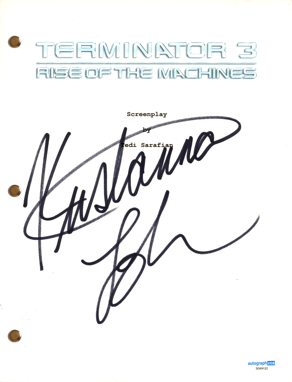 Kristanna Loken "Terminator 3" Signed Autograph Movie Script Screenplay ...