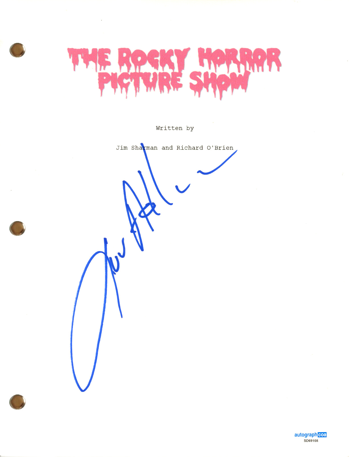Lou Adler "The Rocky Horror Picture Show" Signed Autograph Movie Script ...