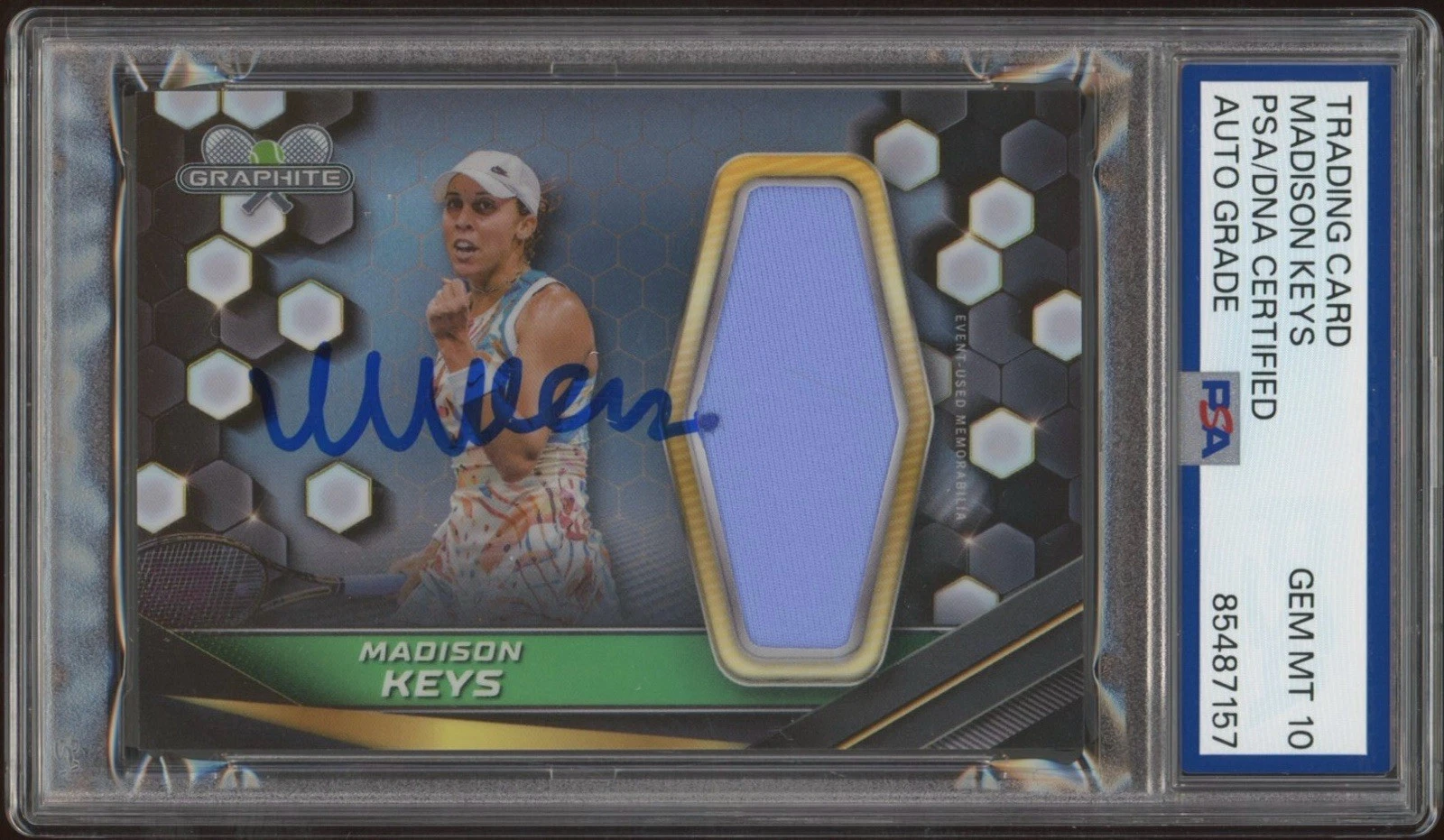 2024 Topps Graphite Tennis Madison Keys Memorabilia Relics PSA GEM MT ...