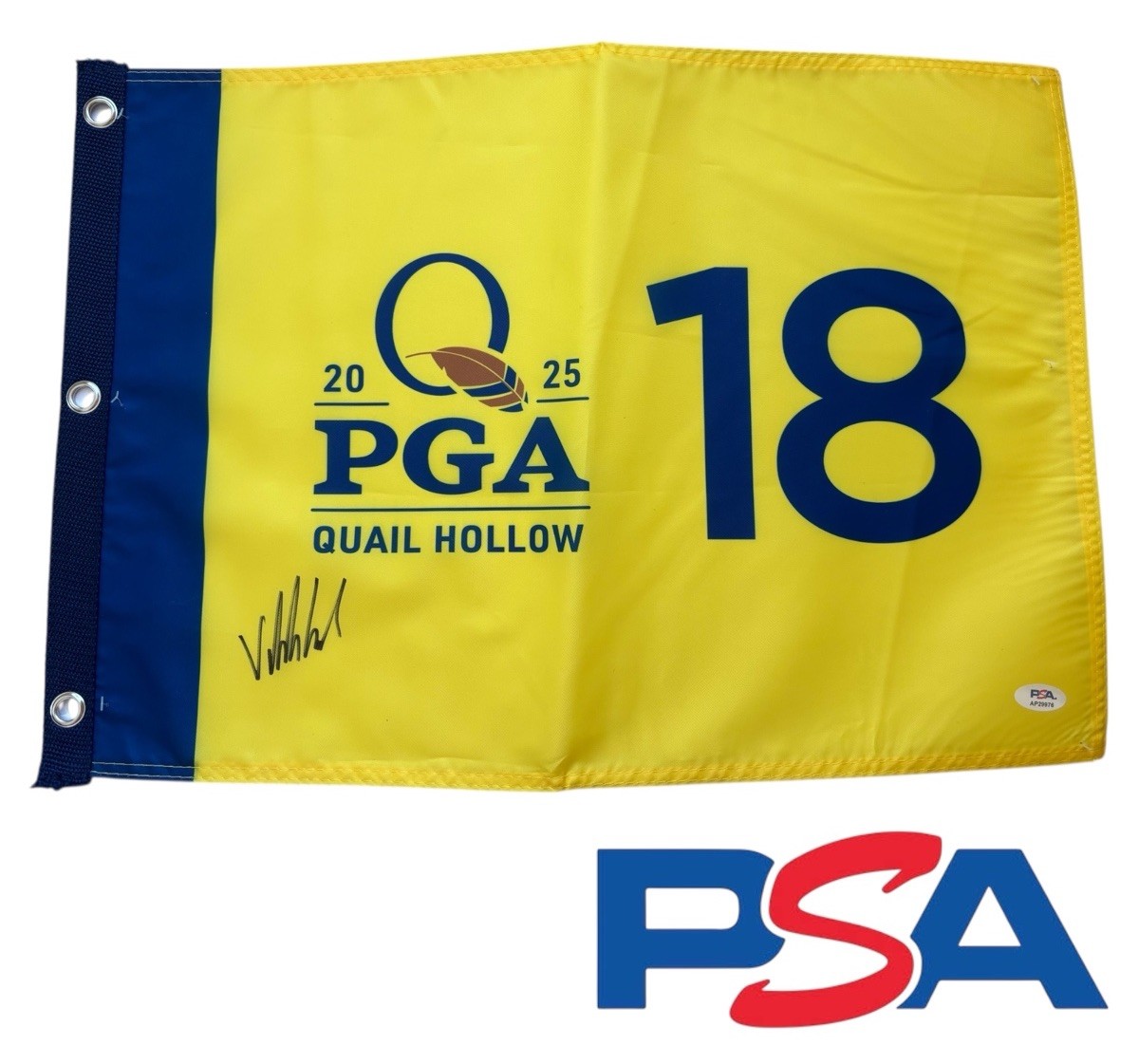 Viktor Hovland Signed 2025 PGA CHAMPIONSHIP Quail Hollow Golf Pin Flag ...