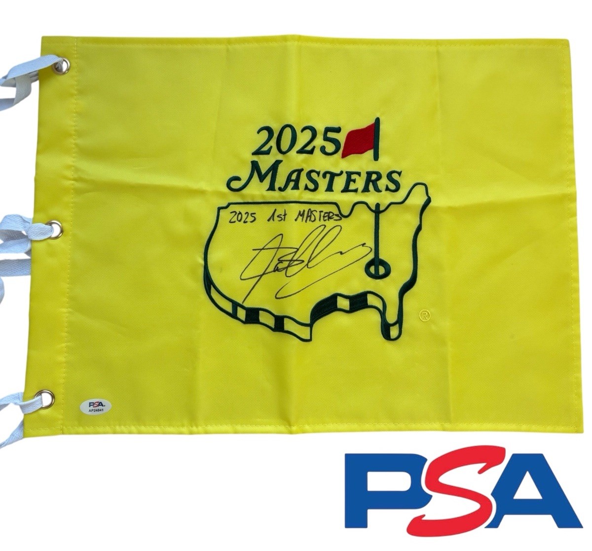 Jose Luis Ballester Signed 2025 1st Masters Golf Flag PSA AUTO Augusta ...