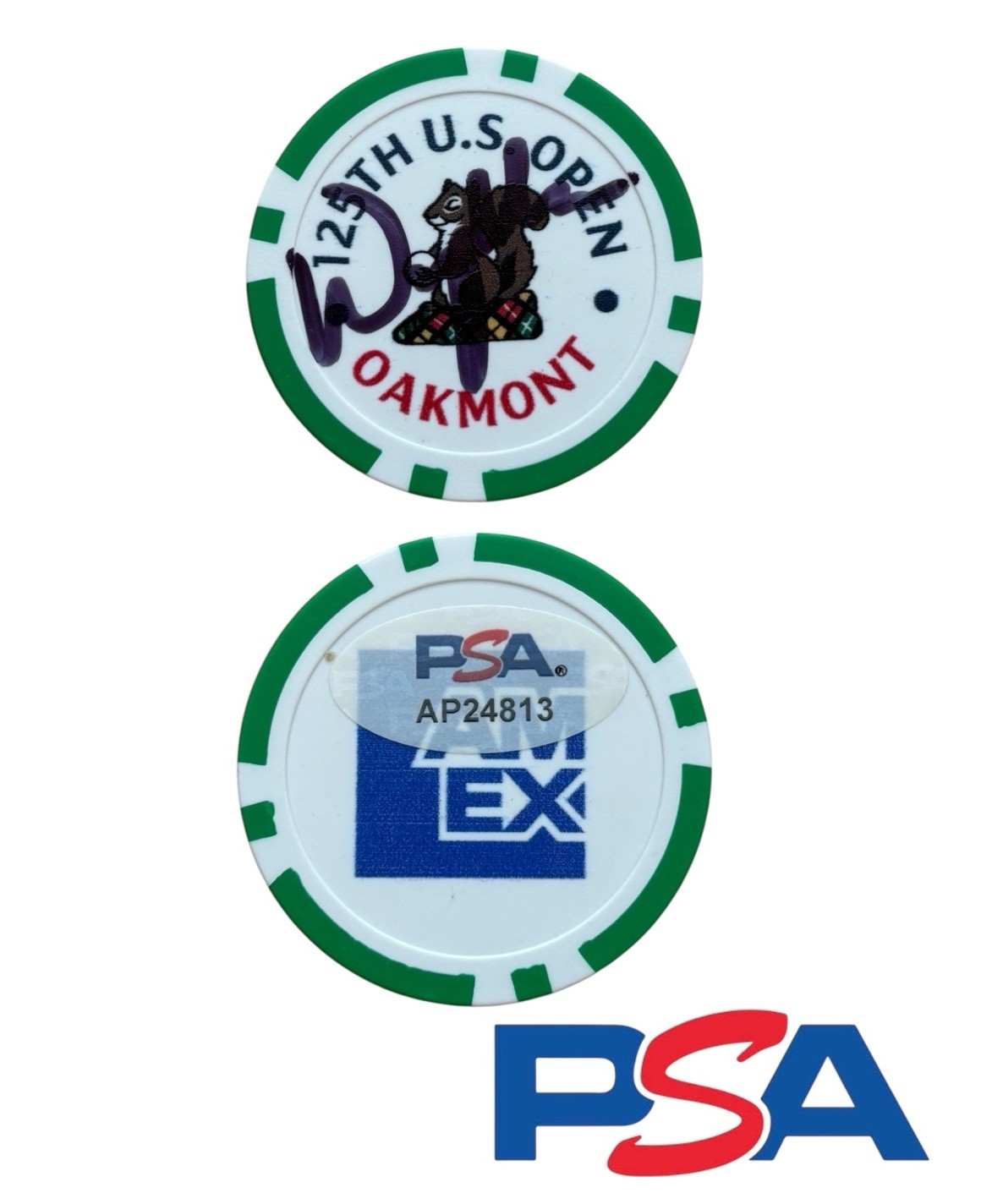Wyndham Clark Signed 2025 125th US OPEN Golf Ball Marker PSA AUTO ...