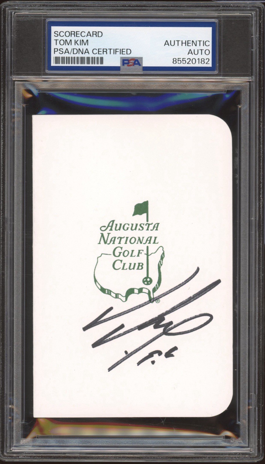 Tom Kim Signed Masters Scorecard PSA AUTO Augusta National Golf Club ...