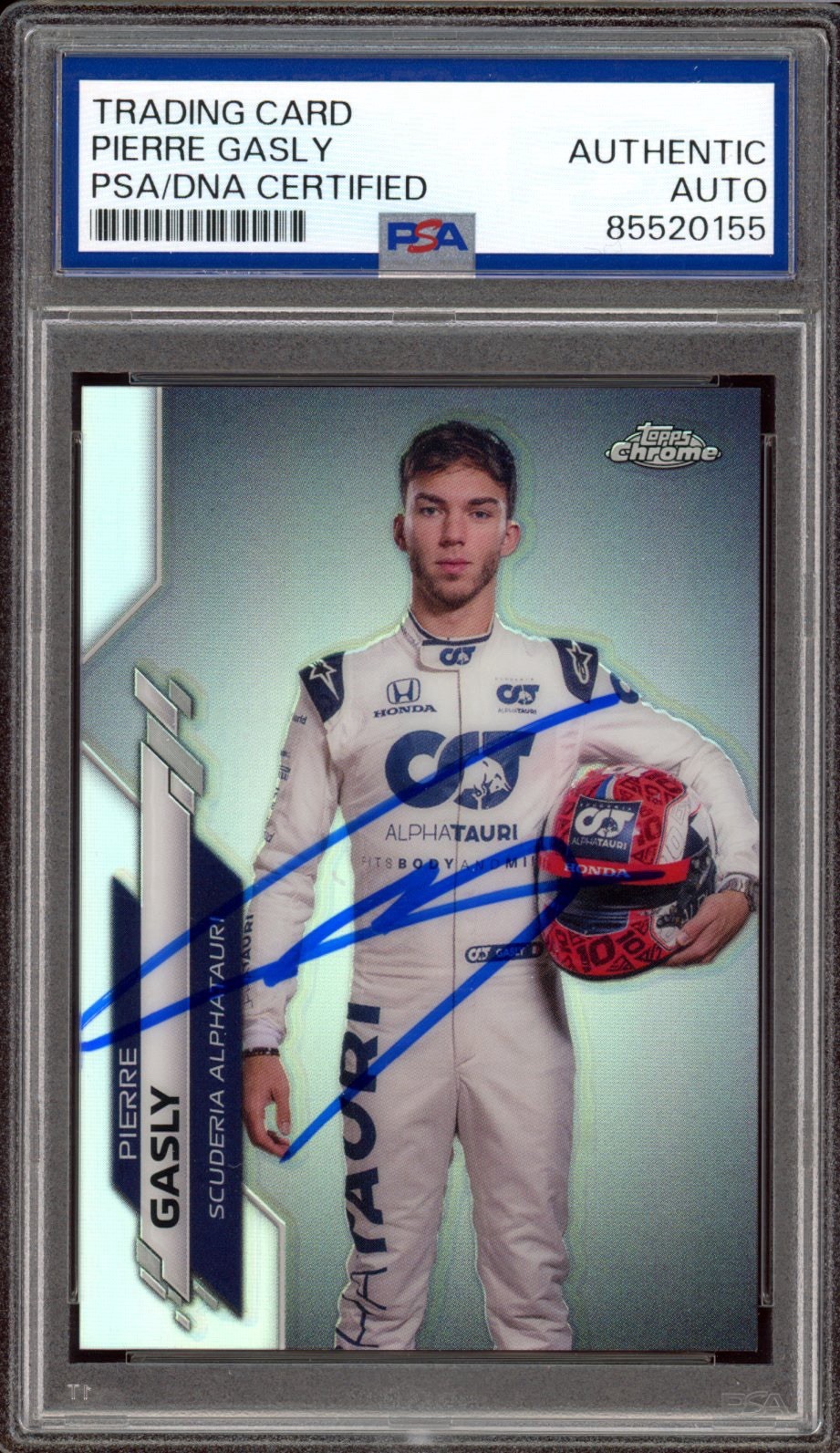 2020 Topps Chrome F1 #11 Pierre Gasly Signed Refractor Rookie Card PSA ...