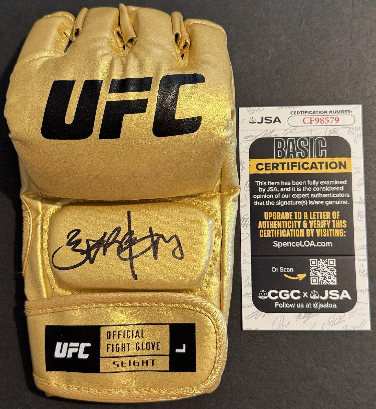 Zhang Weili Signed Auto Gold UFC Fight Glove JSA COA Rare Chinese ...
