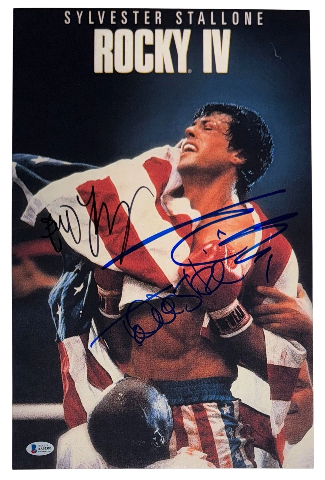 Sylvester Stallone Rocky IV Cast Signed 11x17 Movie Poster Shire Young ...