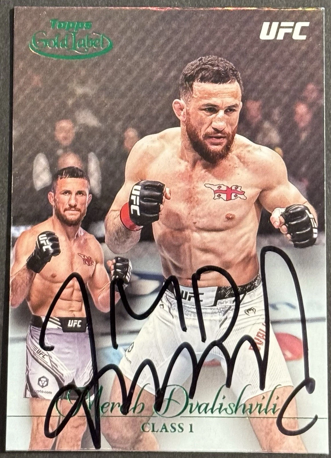 Merab Dvalishvili Signed 2024 Topps Gold Label Base UFC Card BAS ...