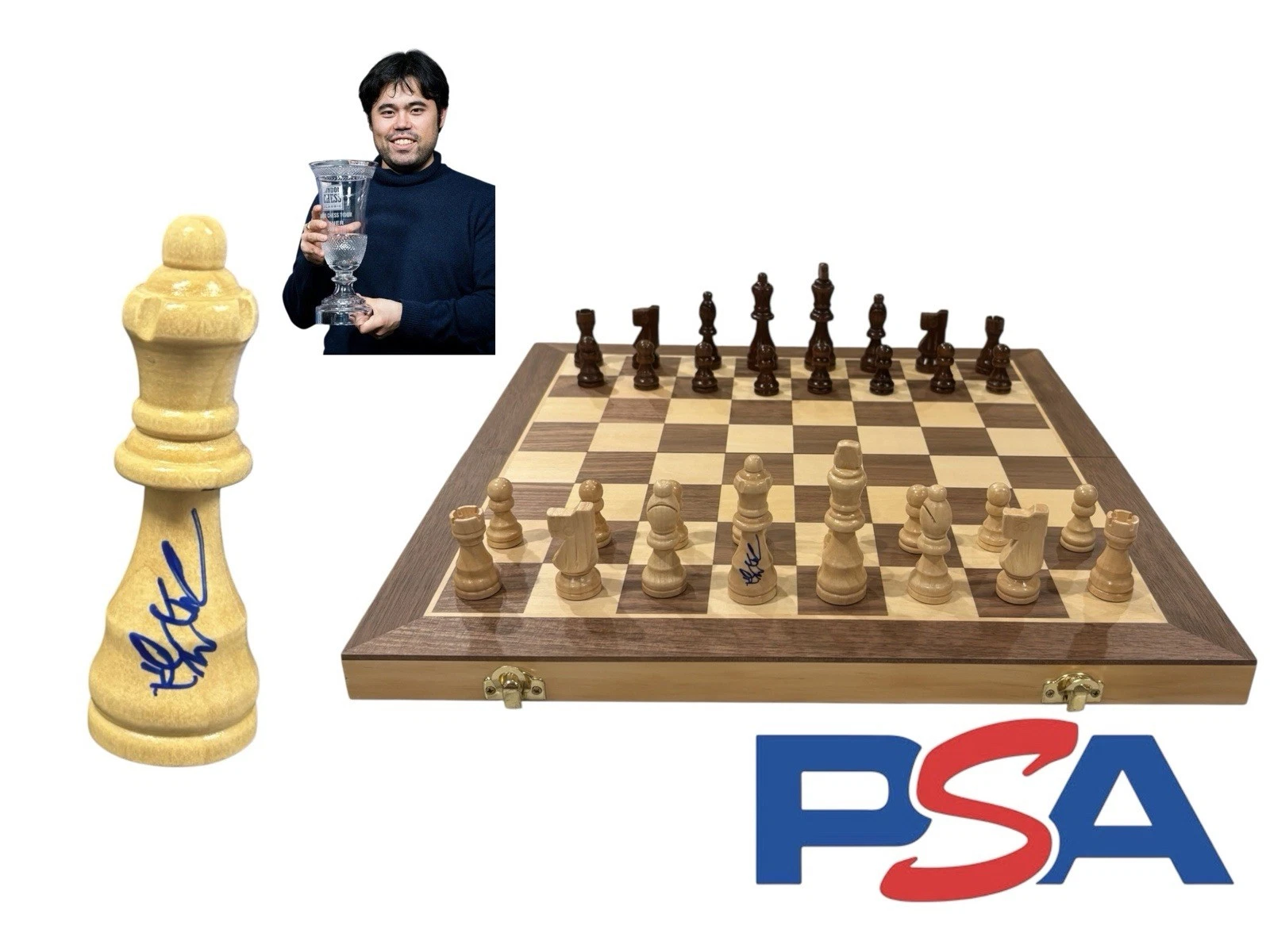 Hikaru Nakamura Signed Autograph Queen Chess Piece Grandmaster Champion ...