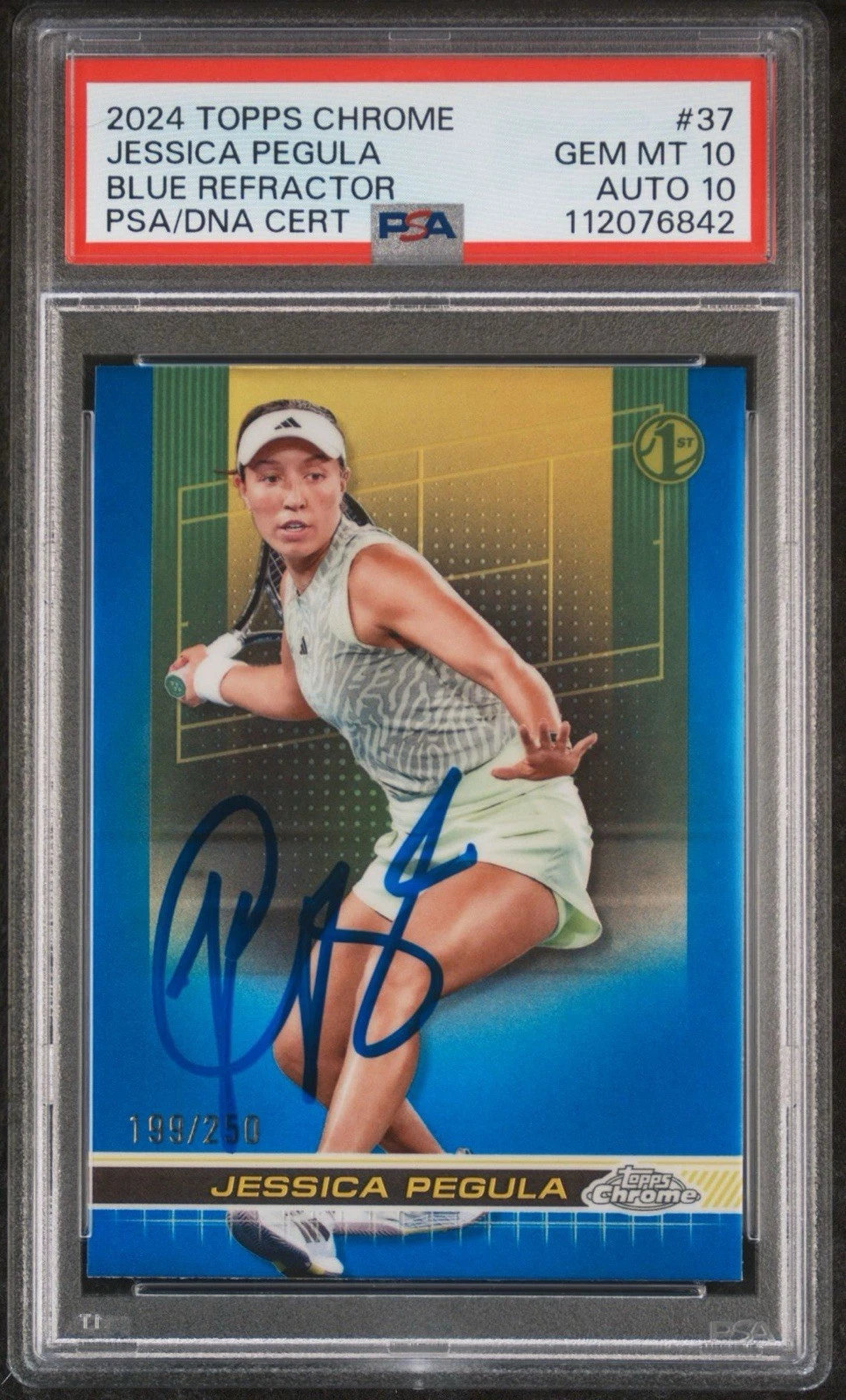 2024 Topps Chrome Tennis #37 Jessica Pegula Blue Refractor /250 AUTO ...