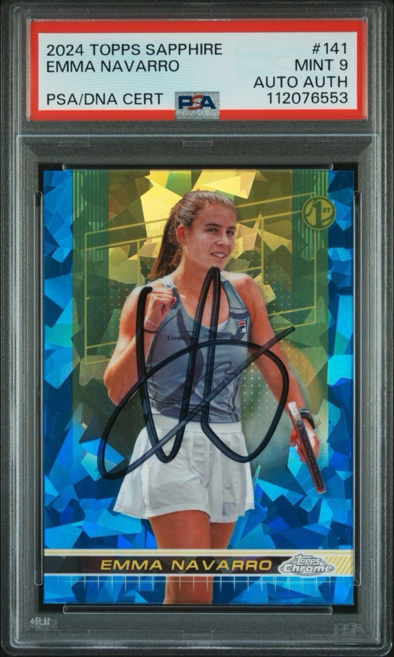 2024 Topps Chrome Tennis #141 Emma Navarro Signed 1st Sapphire AUTO PSA ...