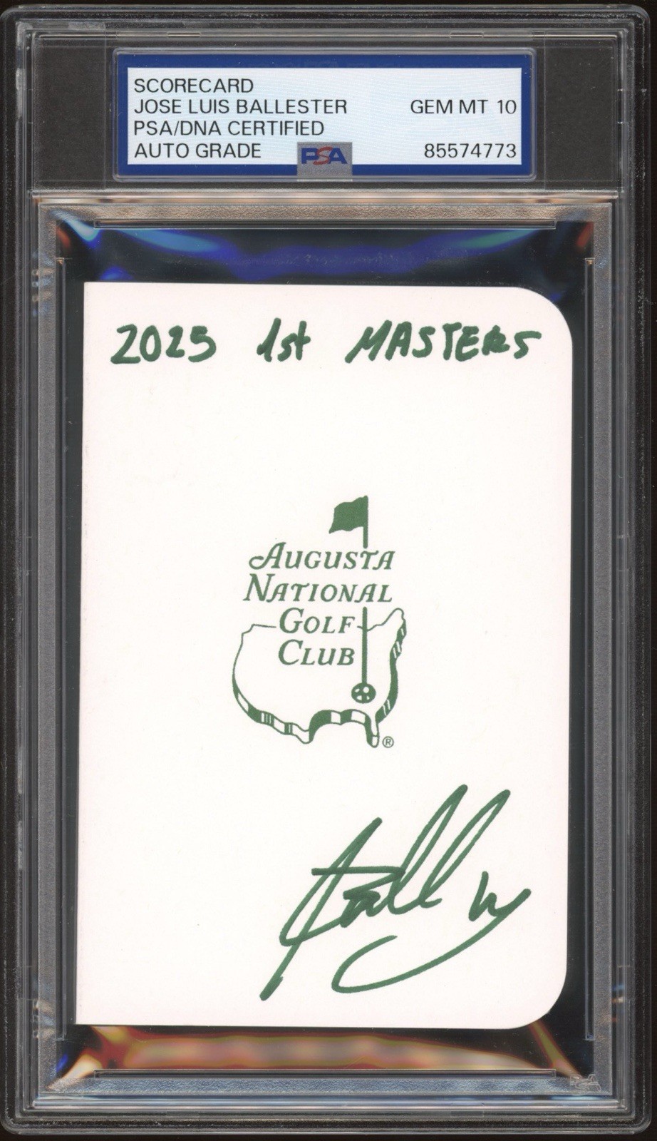 Jose Luis Ballester Signed 2025 1st Masters Scorecard PSA GEM MT 10 ...