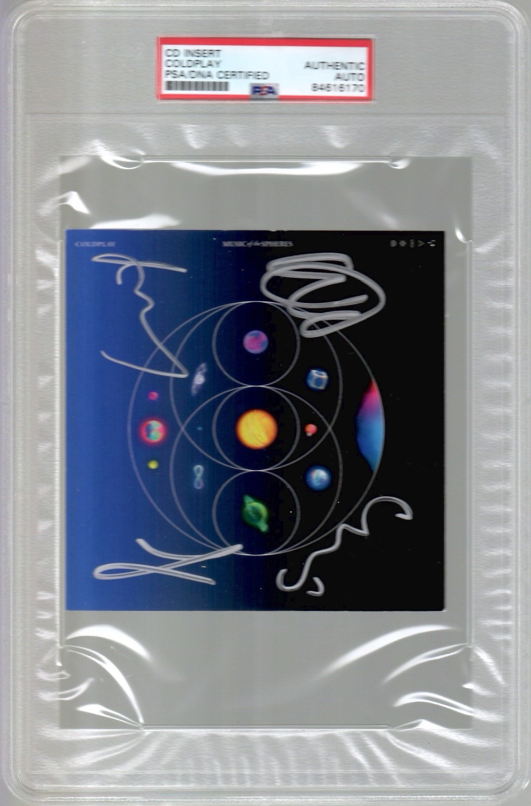 COLDPLAY HAND SIGNED MUSIC OF THE SPHERES CD INSERT CHRIS MARTIN PSA ...