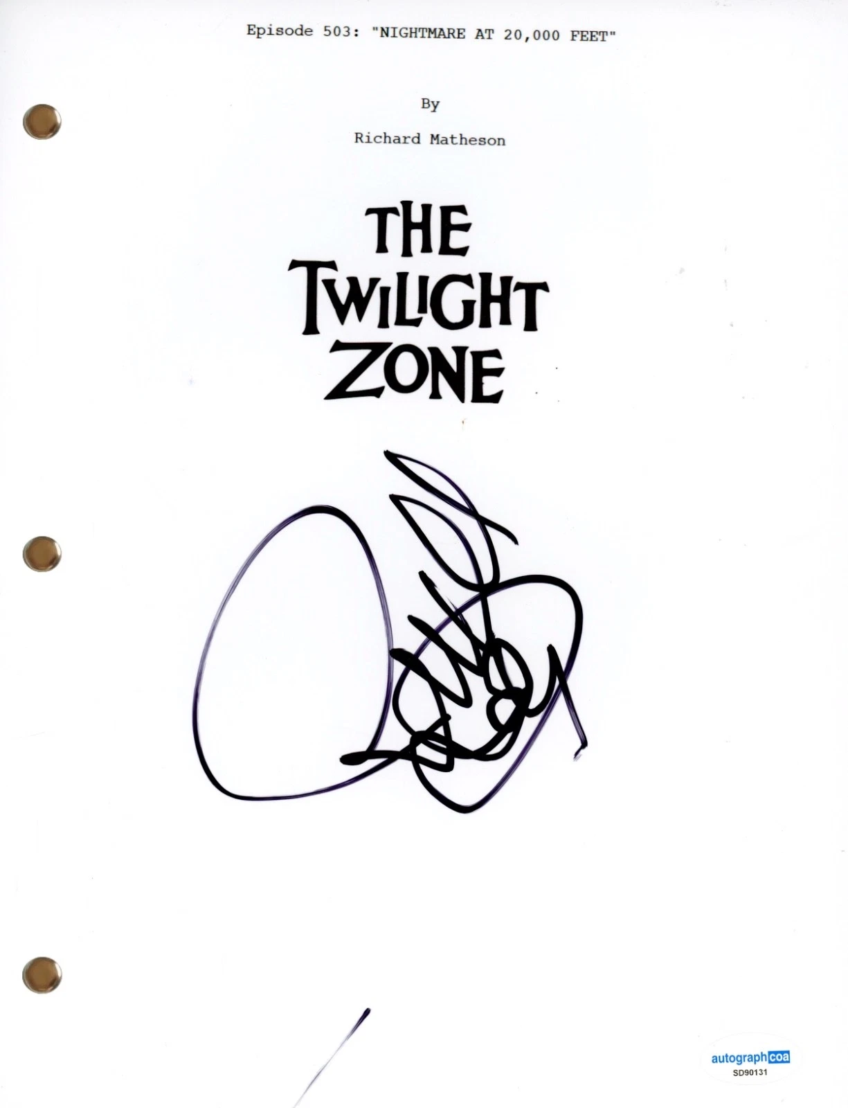 Richard Donner “The Twilight Zone” Signed Autograph Script TV ...
