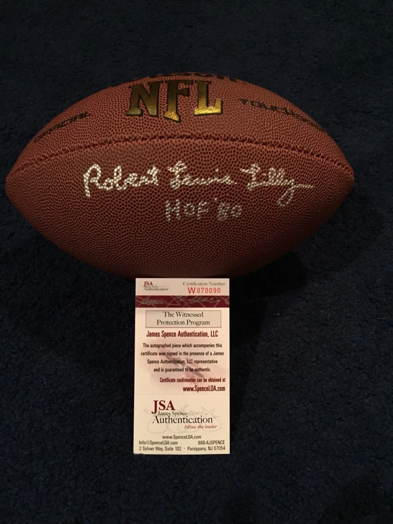 Rare Robert Lewis Lilly Signed Full Size Football JSA, Cowboys W/ Full ...