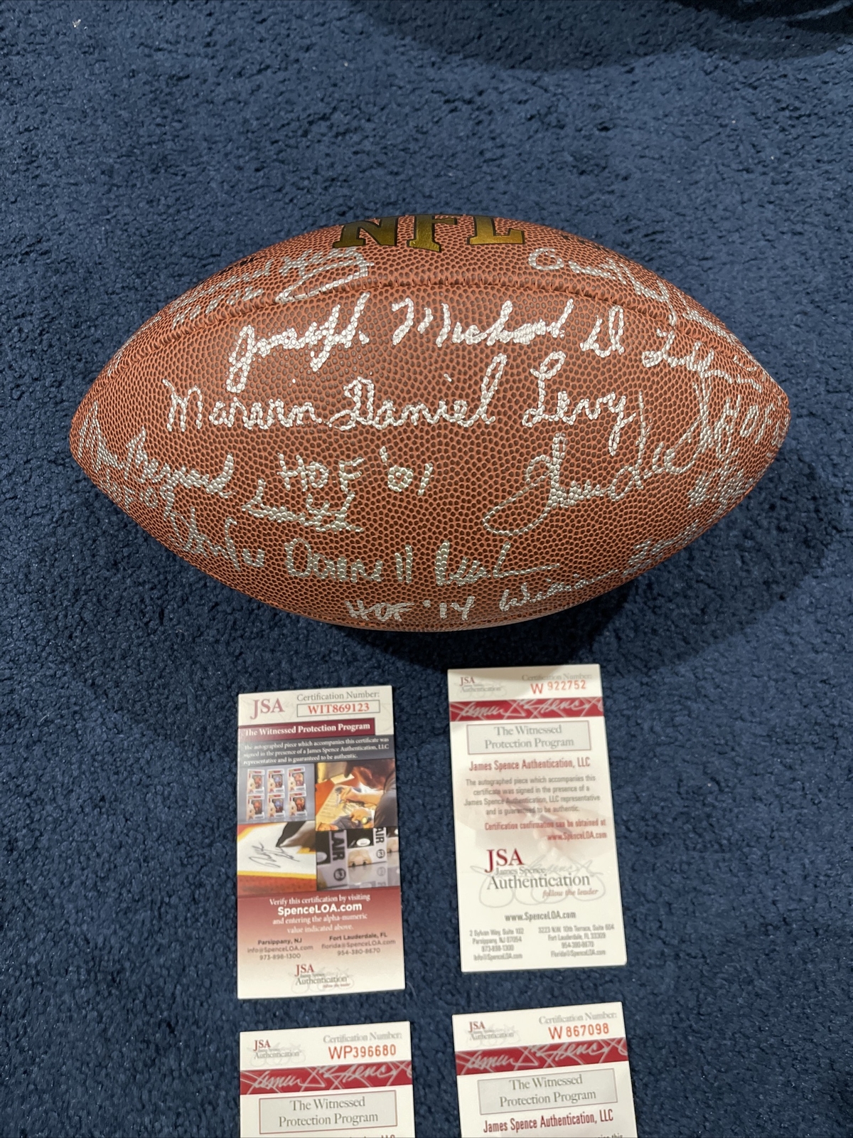 Bills Signed Football 8 HOFers Reed Shaw Levy Thomas Bruce Joe D OJ ...