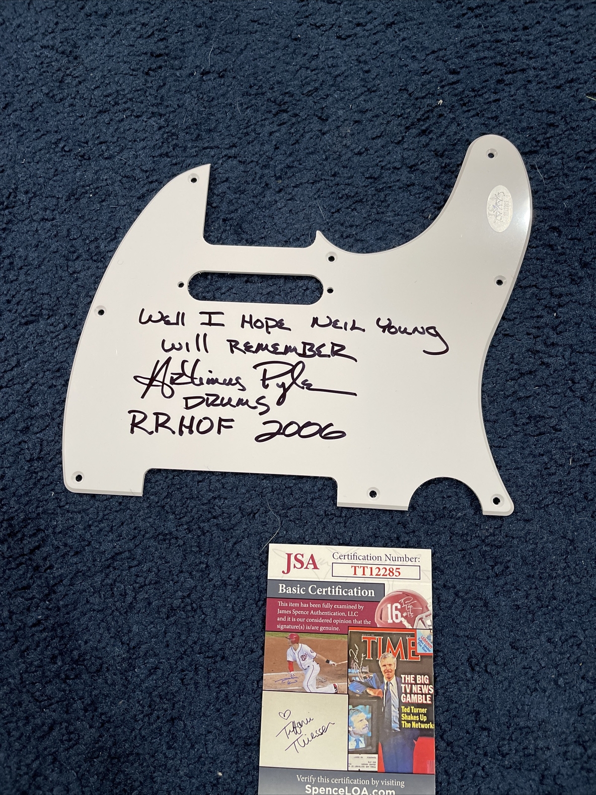 Artimus Pyle Signed Tele Guard JSA Lynyrd Skynyrd Sweet Home Neil Young ...