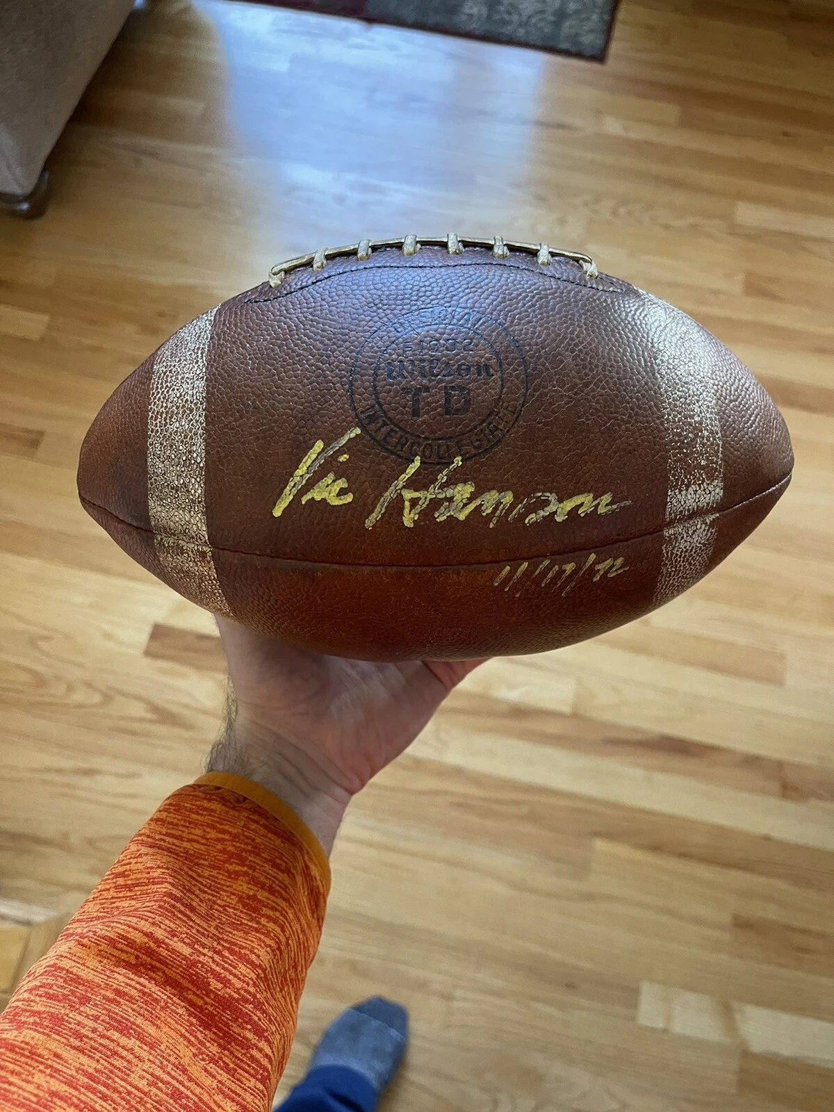 Super Rare Vic Hanson Single Signed Football Syracuse JSA CHOF ...