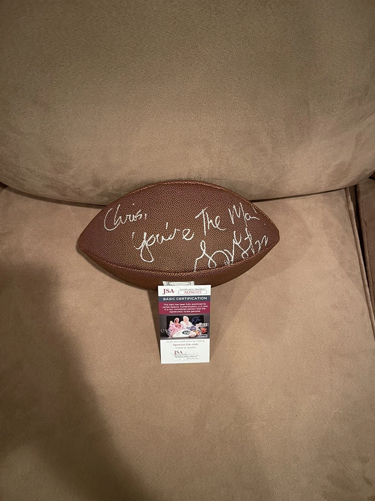 Gary Gait Signed Full Size Football, JSA, To Chris You’re The Man ...