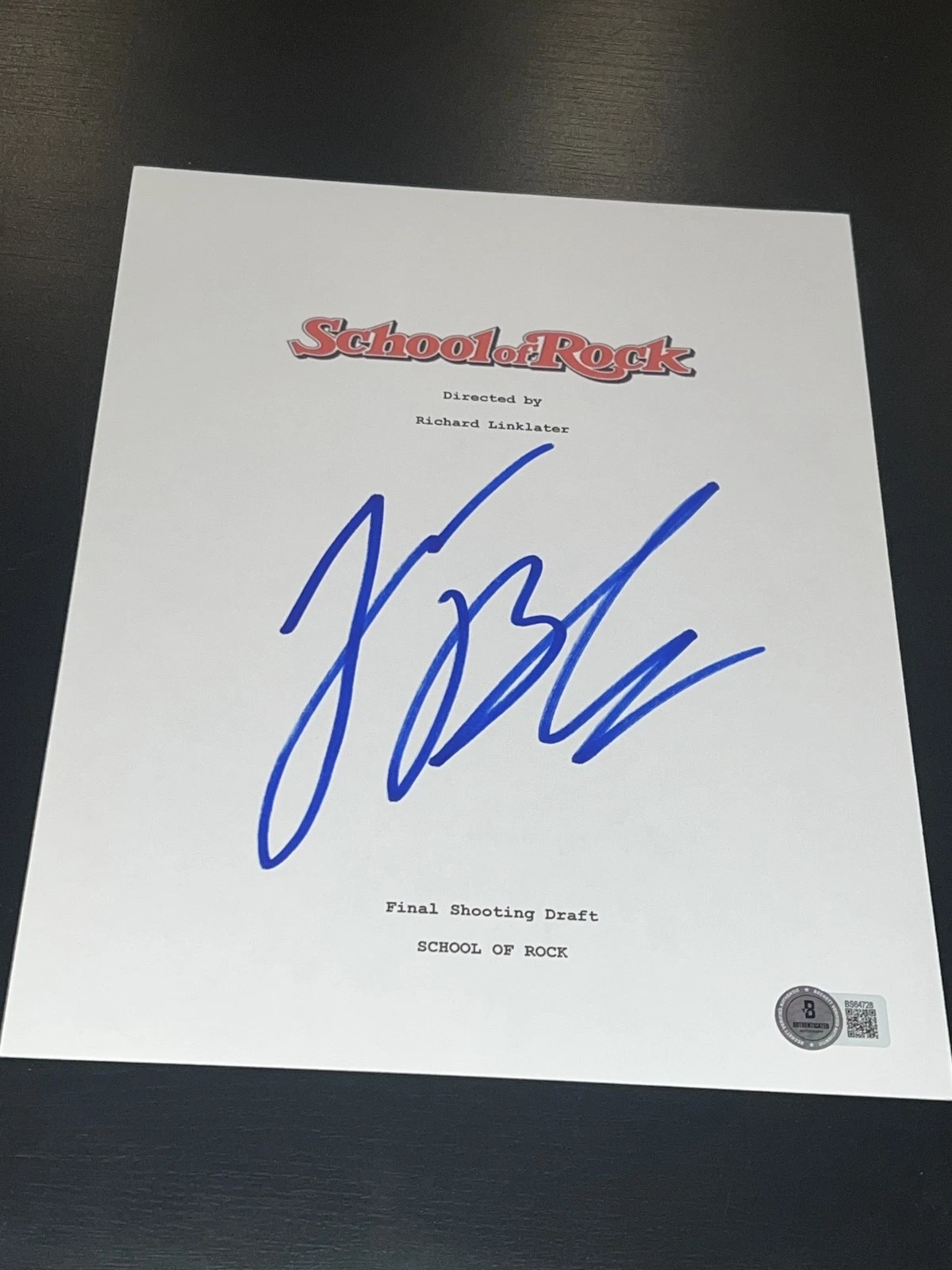 JACK BLACK SIGNED AUTOGRAPH MOVIE SCRIPT SCHOOL OF ROCK BECKETT BAS COA ...