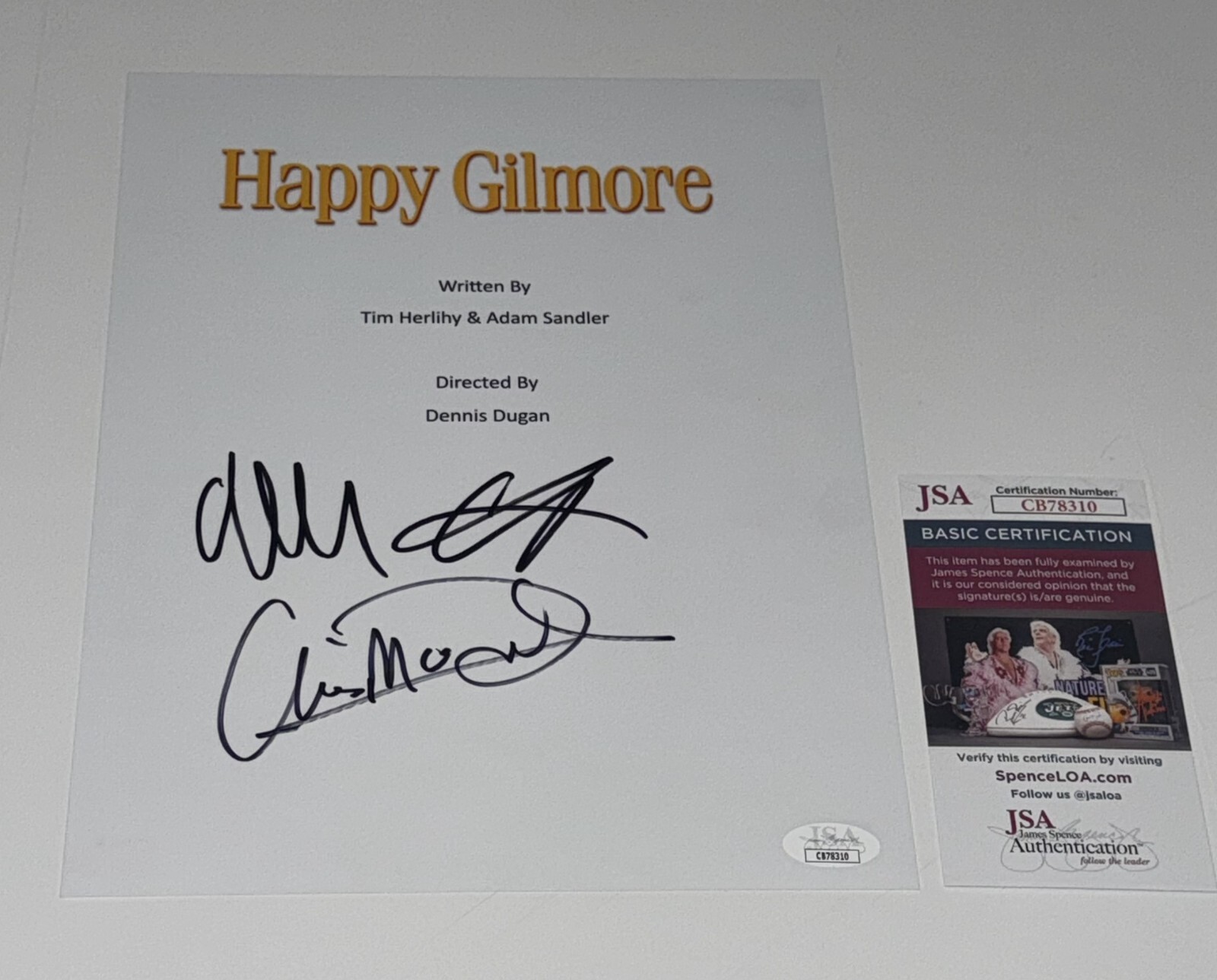 ALLEN COVERT CHRISTOPHER MCDONALD SIGNED HAPPY GILMORE FULL MOVE SCRIPT ...