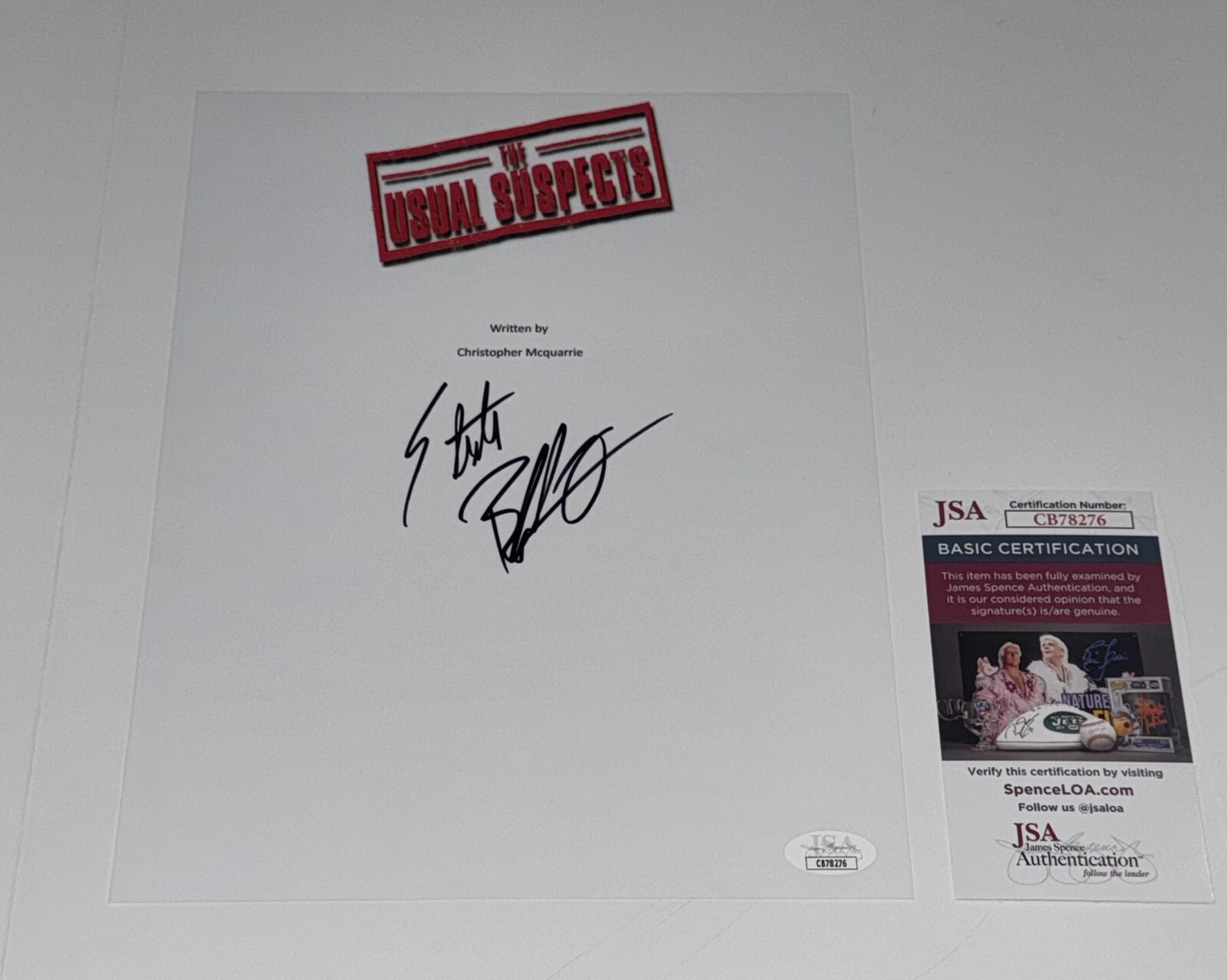 STEPHEN BALDWIN SIGNED THE USUAL SUSPECTS FULL MOVE SCRIPT JSA COA | Autographia
