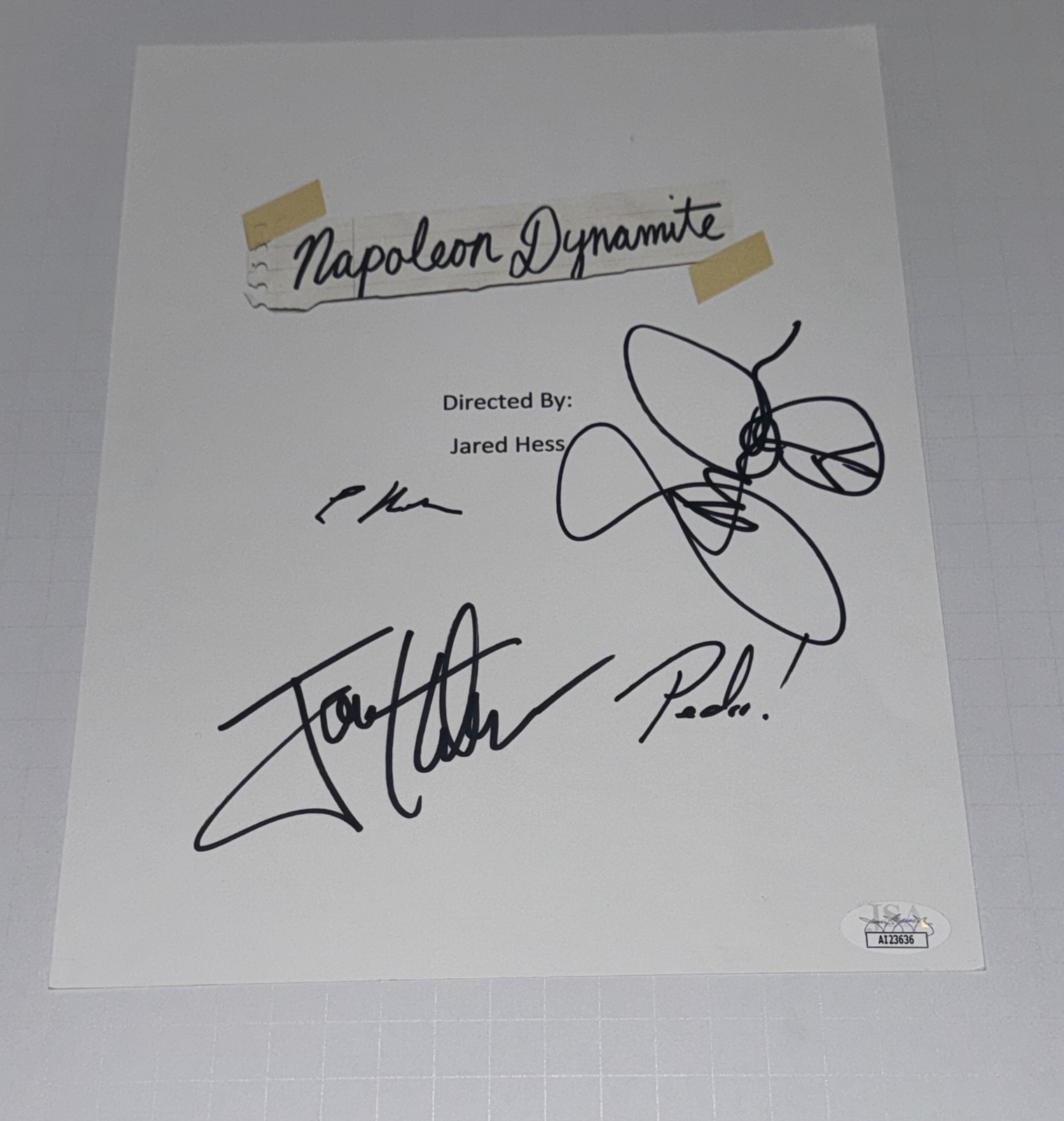 JON HEDER JON GRIES EFREN RAMIREZ SIGNED NAPOLEON DYNAMITE MOVIE SCRIPT ...