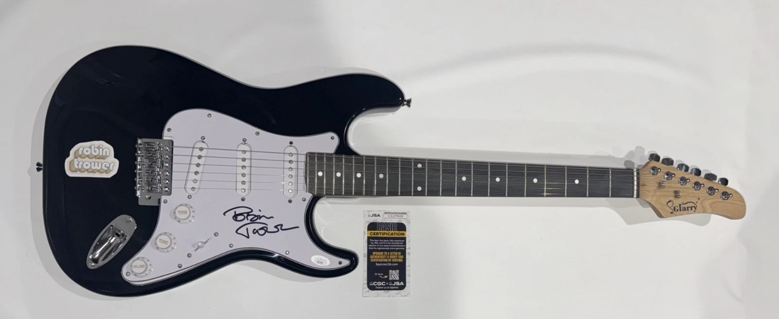 ROBIN TROWER SIGNED BLACK ELECTRIC GUITAR PROCAL HARUM JSA COA ...