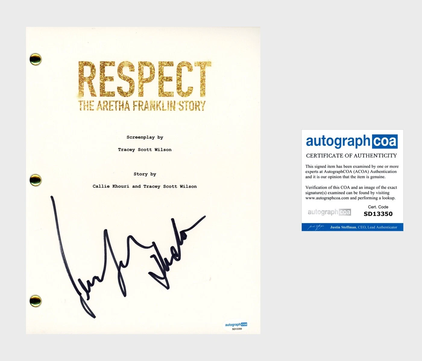 Jennifer Hudson ‘Respect’ Signed Full Movie Script Aretha Franklin ...