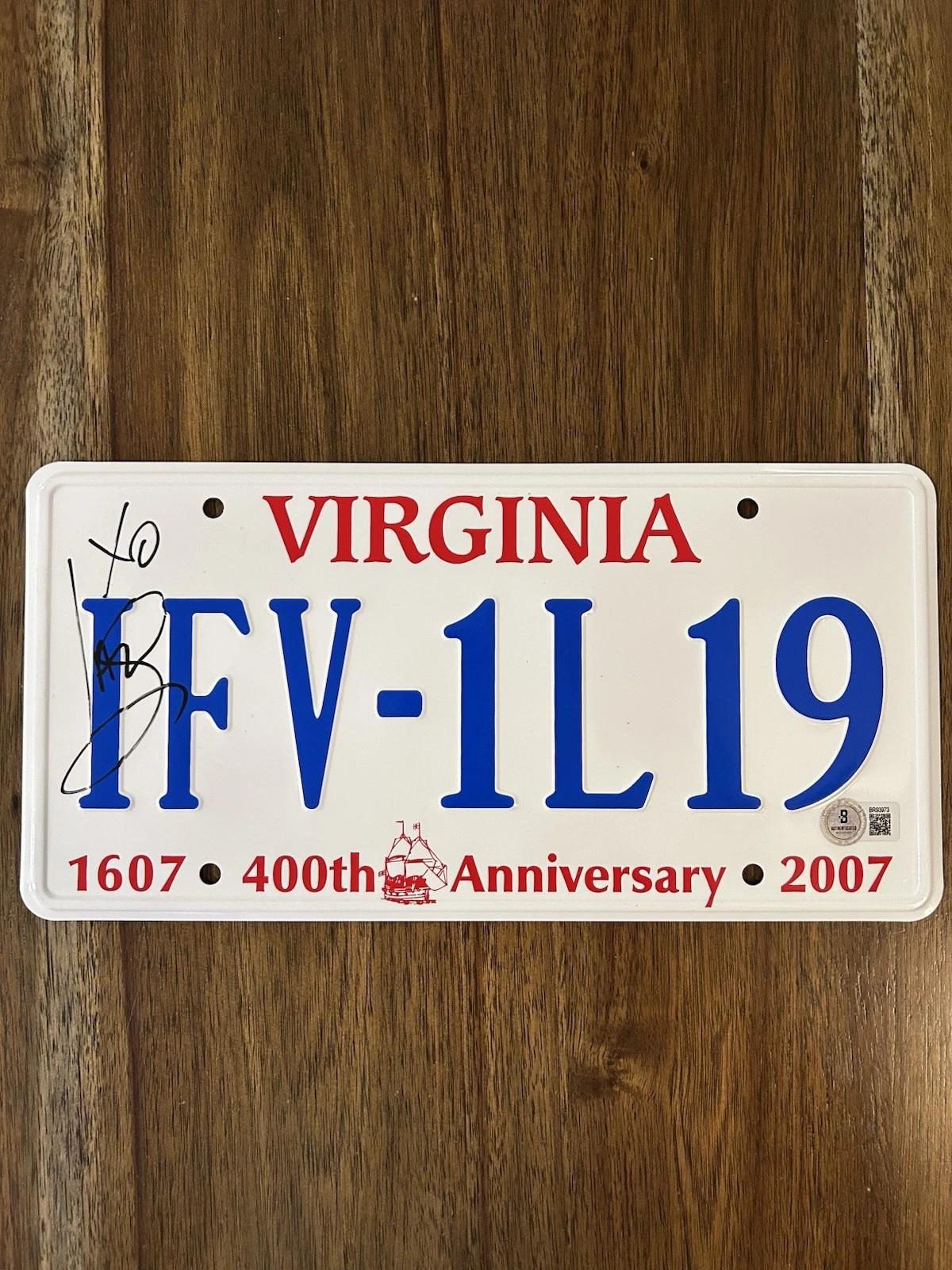 Ian Somerhalder ‘Vampire Diaries’ Signed License Plate ‘Damon’s Camaro ...