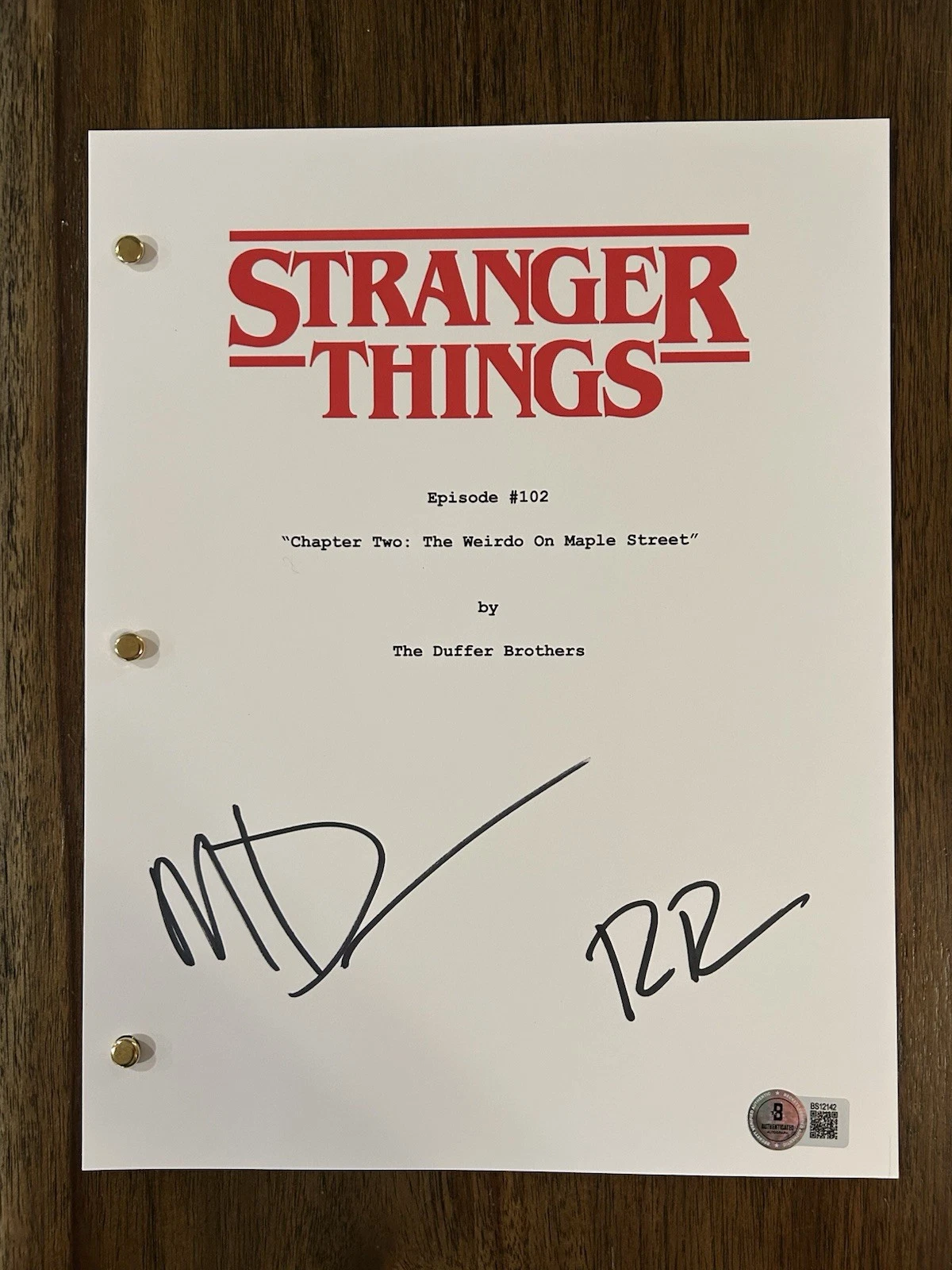Ross & Matt Duffer Brothers ‘Stranger Things’ Signed Full Episode ...