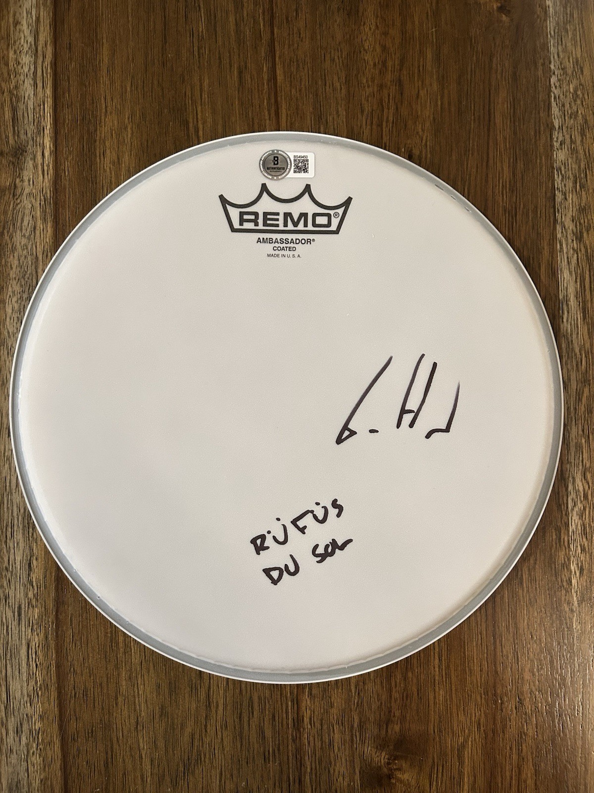 James Hunt ‘Rufus Du Sol’ Band Drummer Signed 10” Remo Drumhead Beckett ...