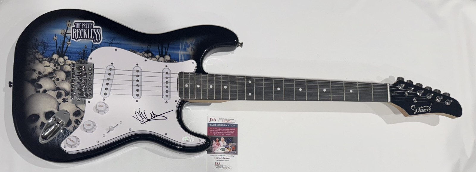 TAYLOR MOMSEN SIGNED SKULL ELECTRIC GUITAR THE PRETTY RECKLESS JSA COA ...