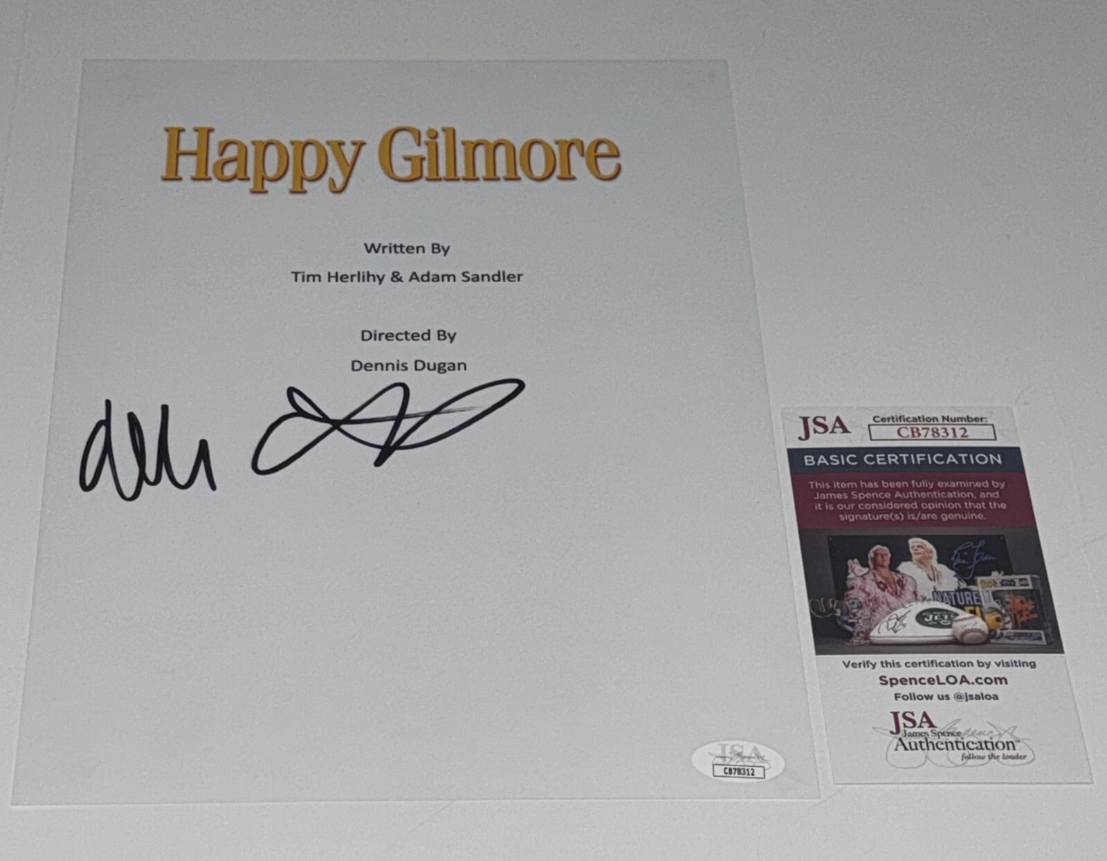 ALLEN COVERT SIGNED HAPPY GILMORE FULL MOVE SCRIPT JSA COA | Autographia