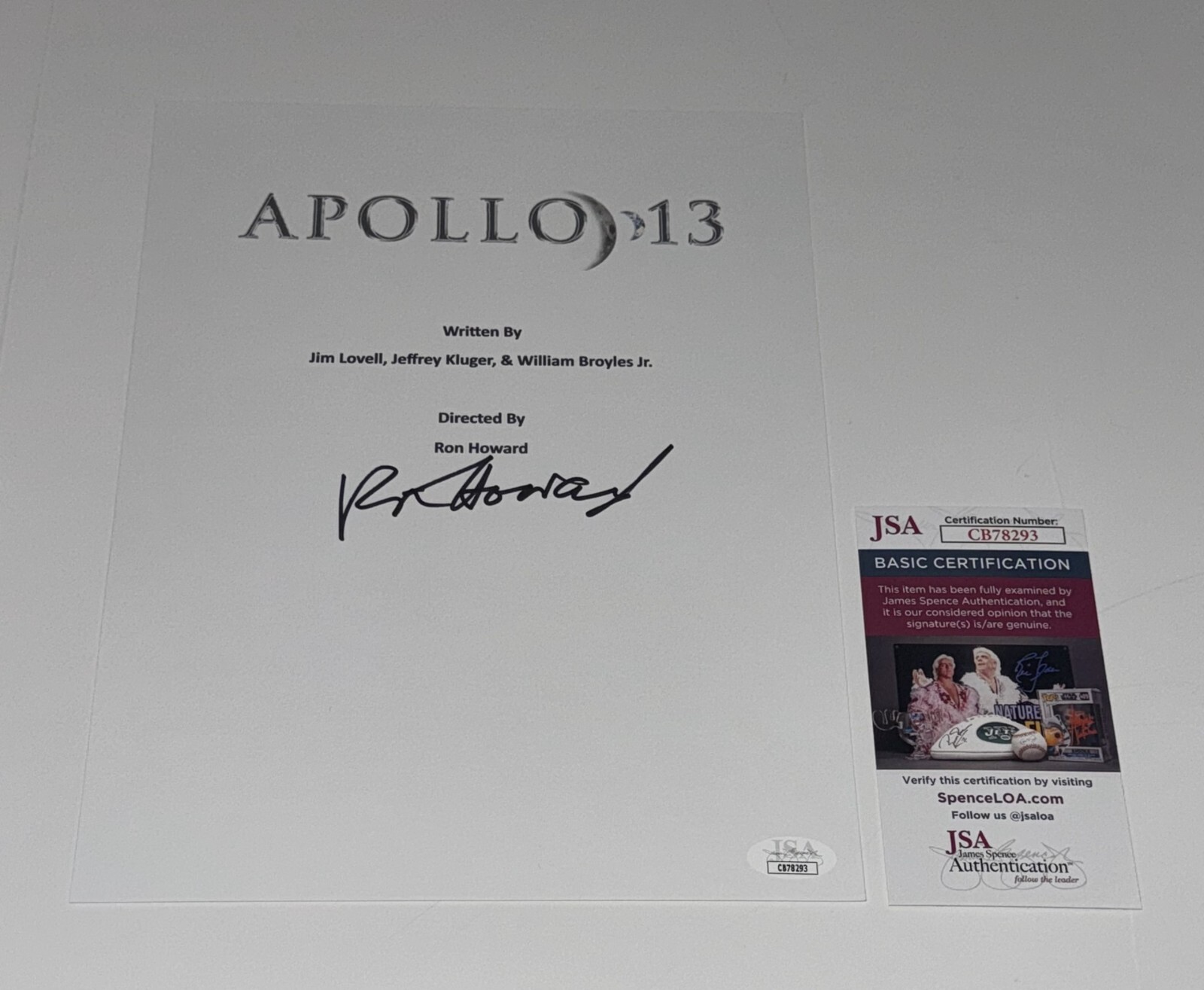 RON HOWARD SIGNED APOLLO 13 FULL MOVIE SCRIPT AUTOGRAPHED JSA COA ...