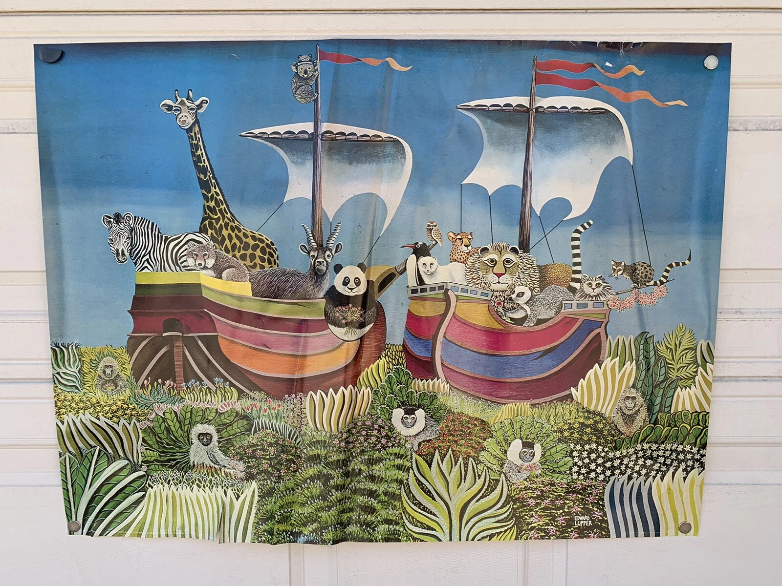 RARE Edward Lupper Vintage 1970's ORIGINAL Noah's Arc 29" x 39" Poster ...