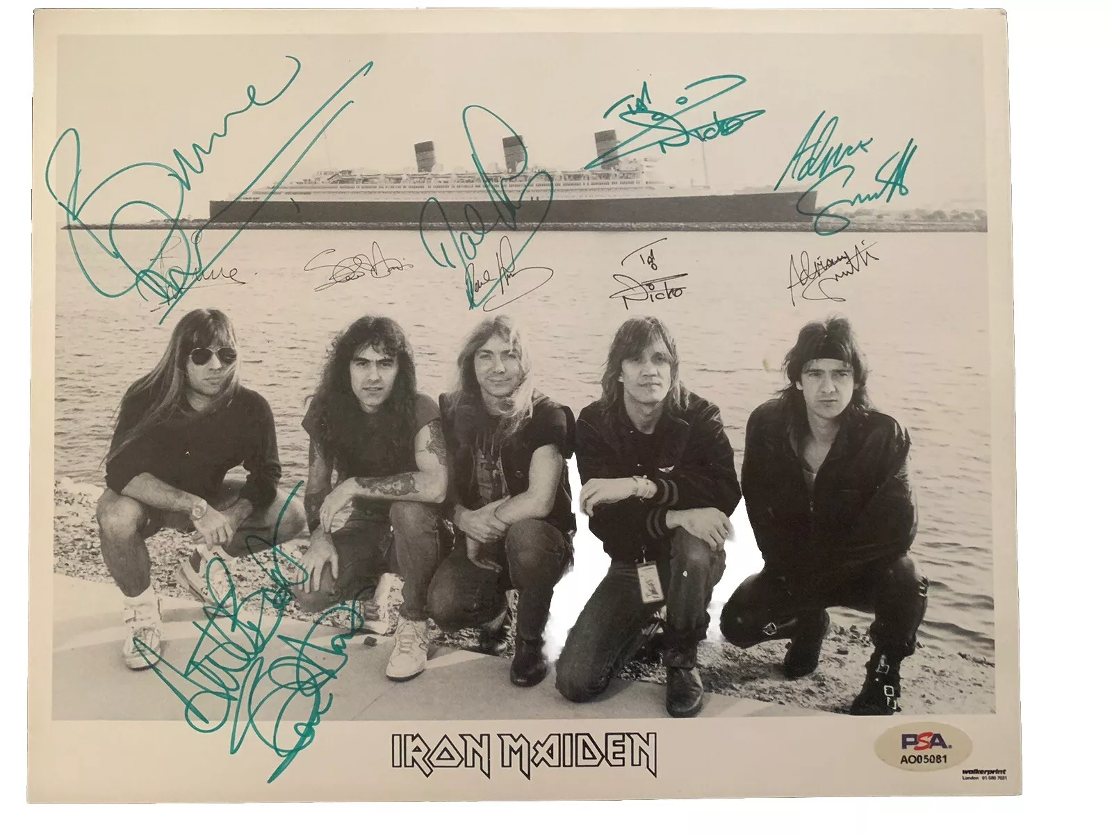 Iron Maiden Complete Vintage Band Signed Autographed 8x10 Photo PSA ...