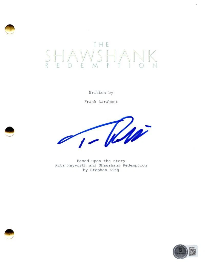 Tim Robbins Signed Autograph The Shawshank Redemption Full Movie Script ...