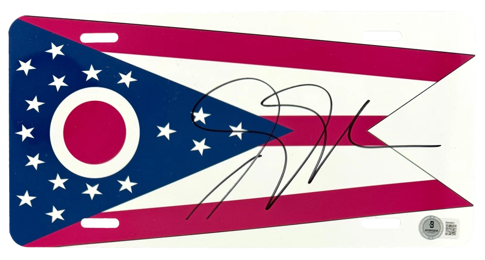 JD Vance Signed Autograph Ohio Flag License Plate - 2024 Donald Trump ...