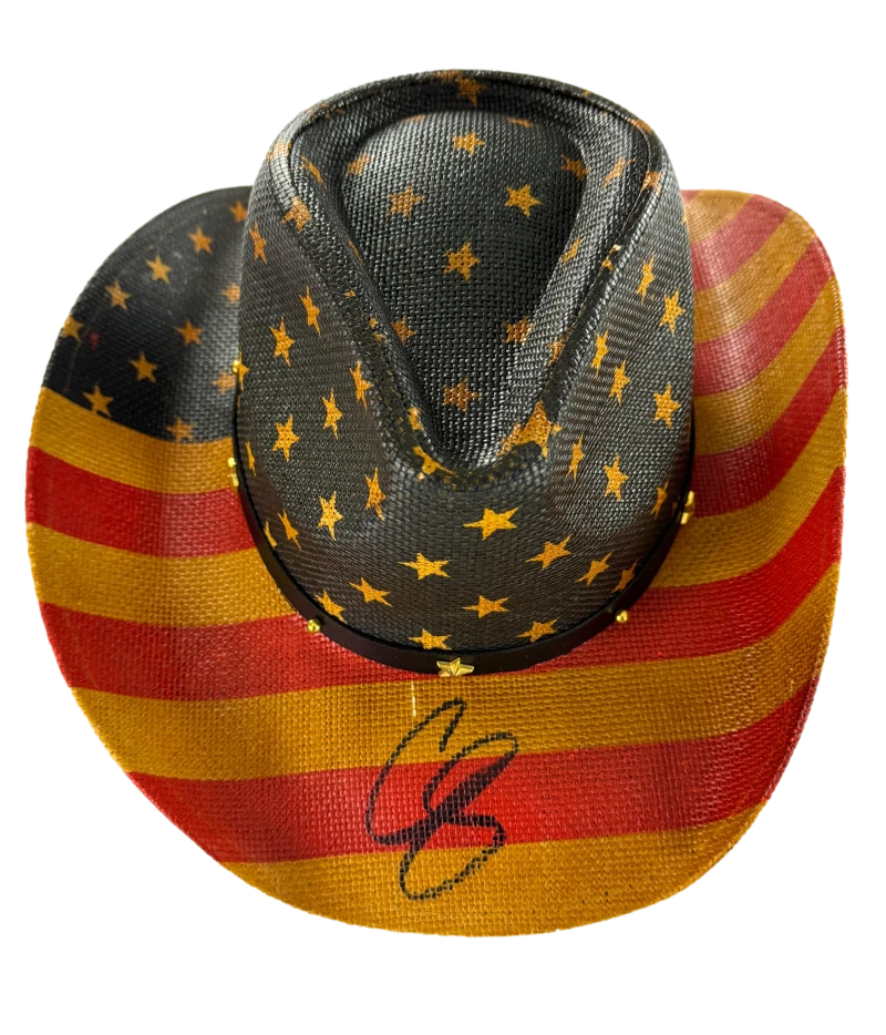 Chris Stapleton Signed Autograph Patriotic American Flag Cowboy Hat ...