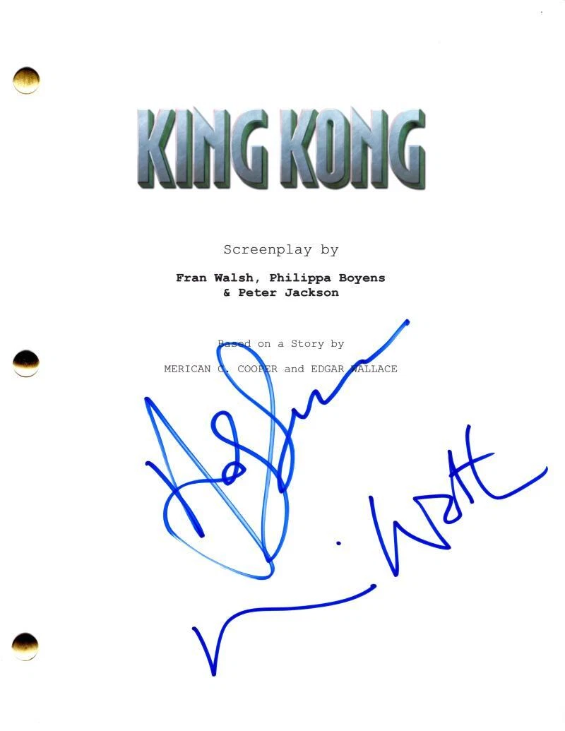 Andy Serkis & Naomi Watts Signed Autograph King Kong Movie Script ...