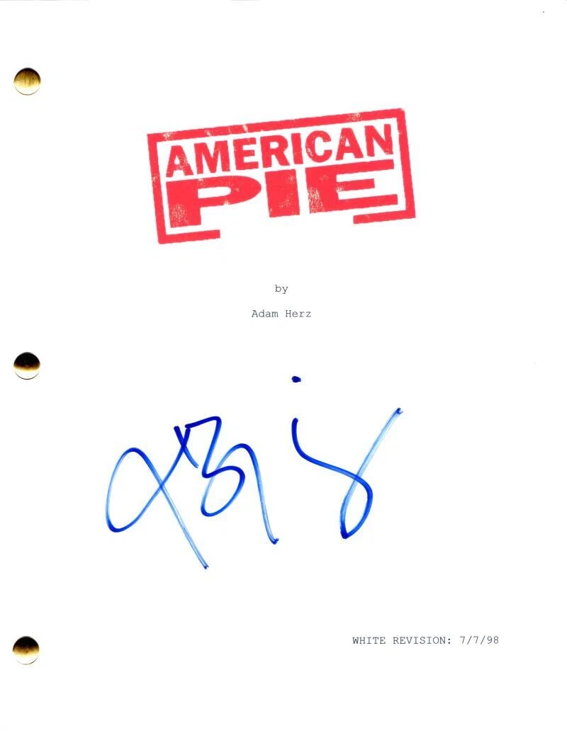 Jason Biggs Signed Autograph American Pie Movie Script Screenplay Jim ...