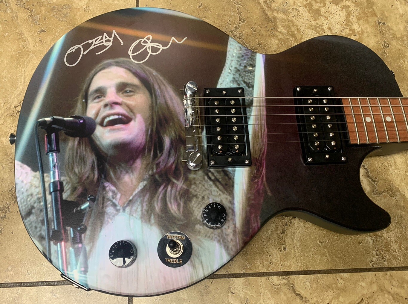 Black Sabbath Ozzy Osbourne Autographed Signed Graphics Photo Guitar ...