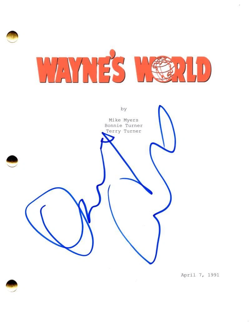 Dana Carvey Signed Autograph Wayne's World Movie Script Screenplay w ...