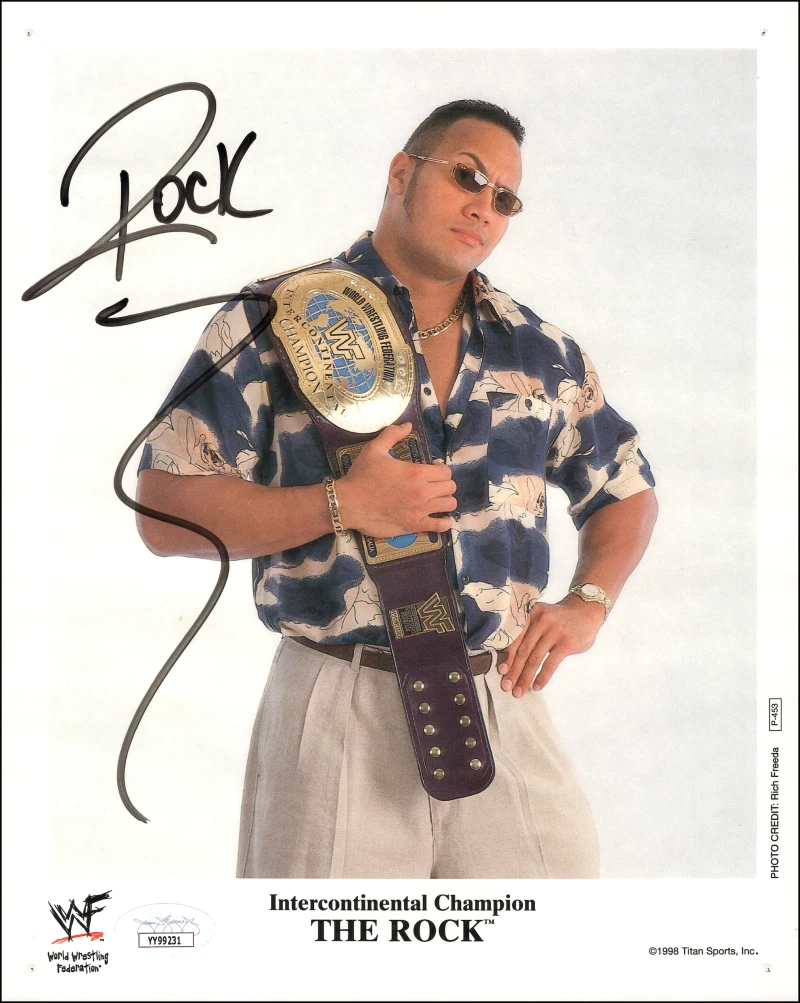 Dwayne Johnson The Rock Signed Autograph 8x10 Photo - Original WWF ...