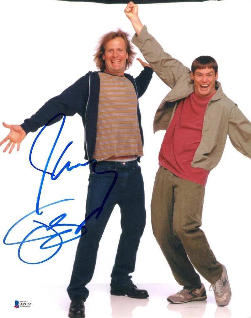 Jim Carrey & Jeff Daniels Signed Autograph 11x14 Photo - Dumb and ...
