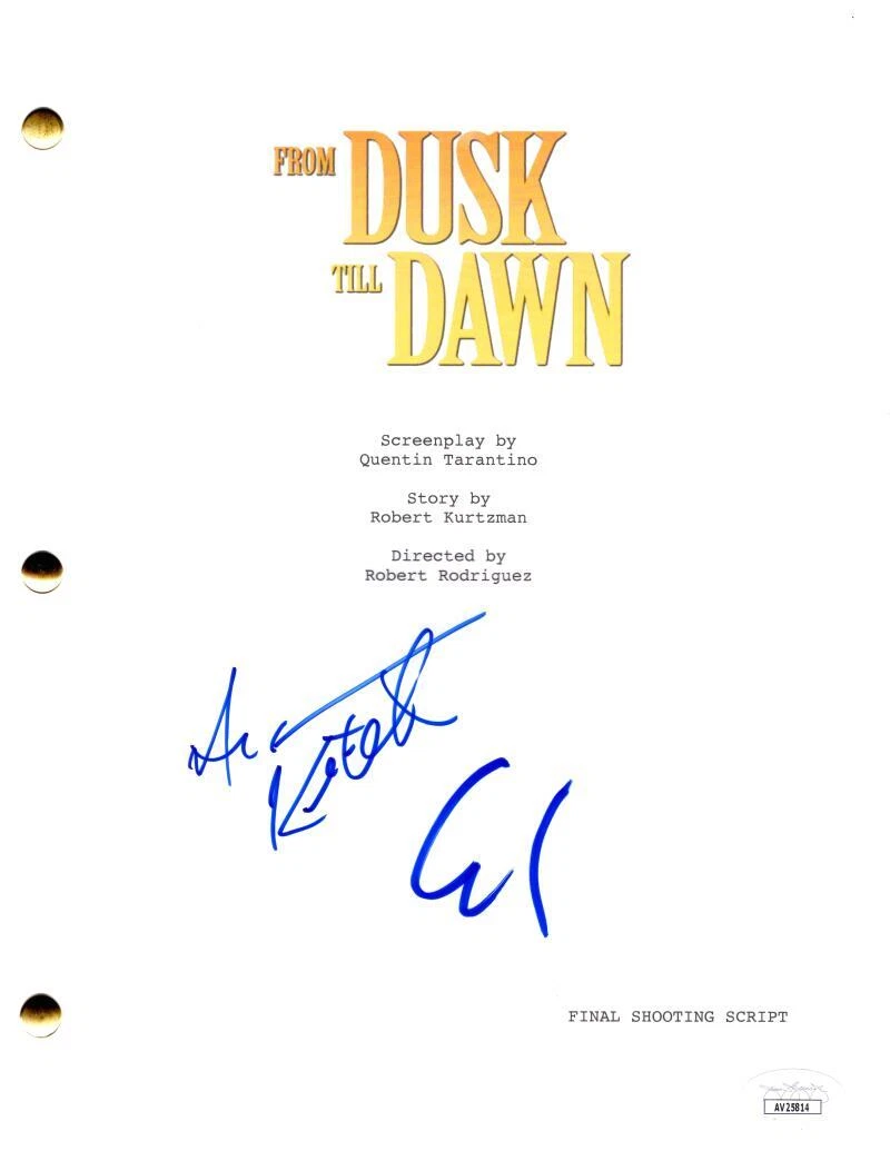 Harvey Keitel & George Clooney Signed Autograph From Dusk Till Dawn ...