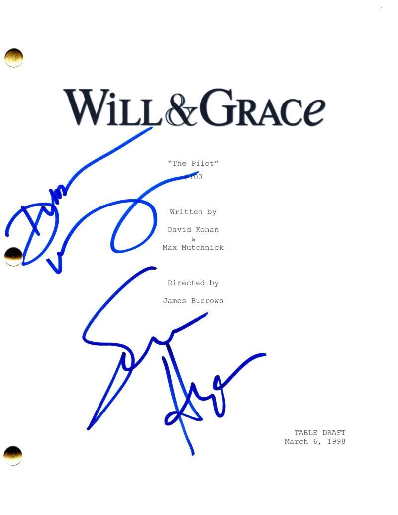 Sean Hayes & Debra Messing Signed Autograph Will & Grace Pilot Script ...