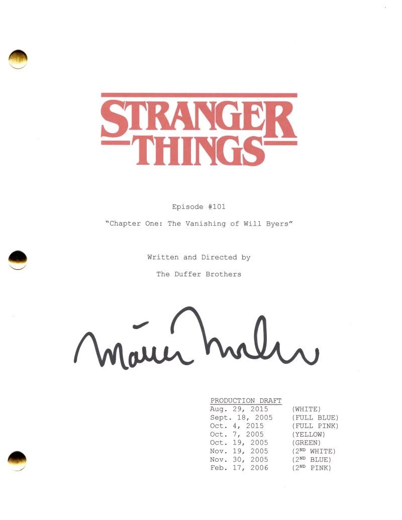 Matthew Modine Signed Autograph Stranger Things Pilot Script Screenplay ...
